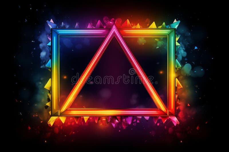 A Colorful Triangle on a Black Background Stock Illustration ...
