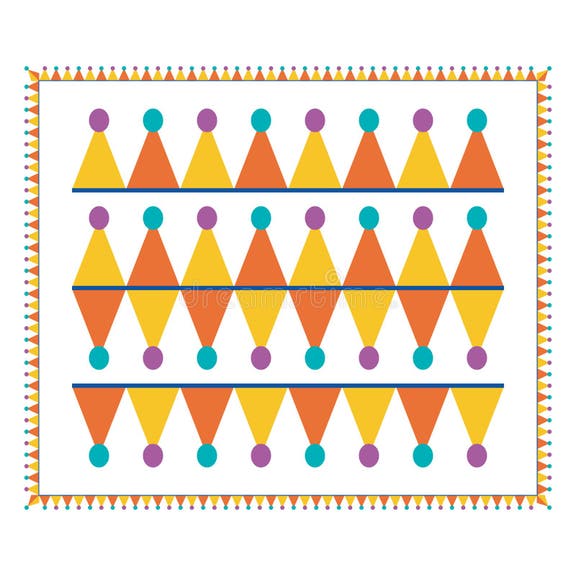 Colorful Triangle Border. Symmetric Ornamental Row. Abstract Vector ...