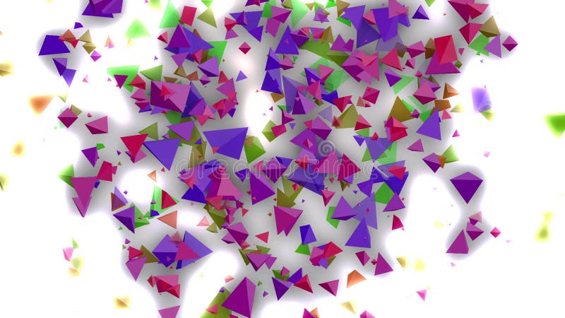 Colorful Triangle Flying Pattern White Background. Stock Video - Video ...
