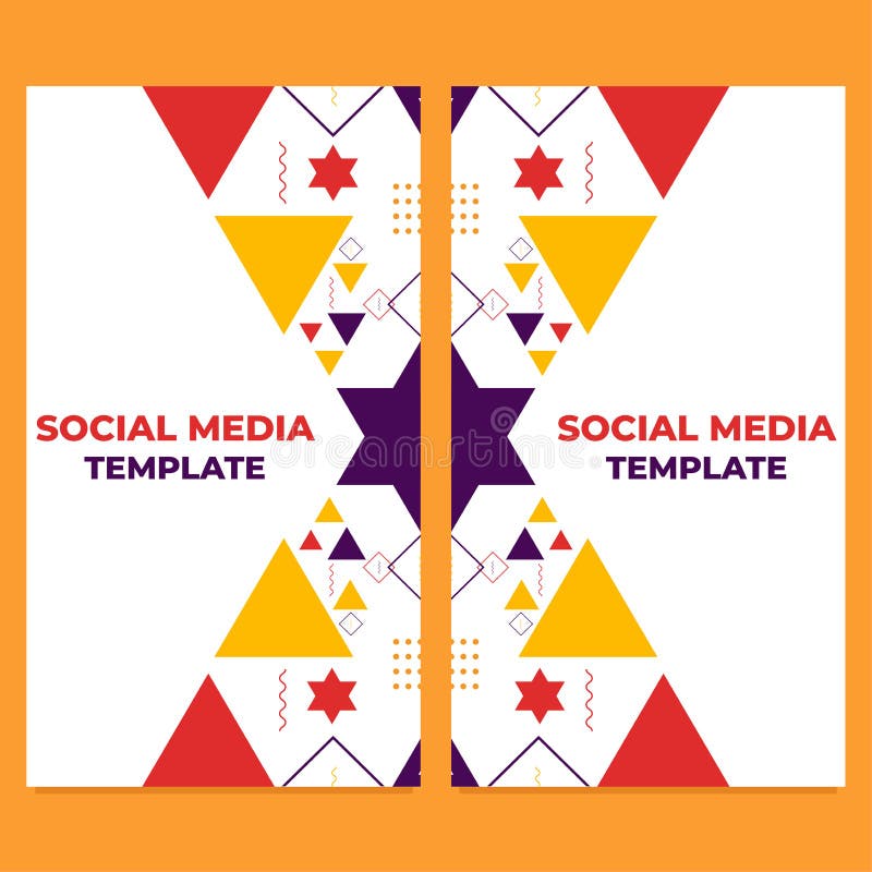 Colorful Triangle Geometric Shape Social Media Post Template Stock ...