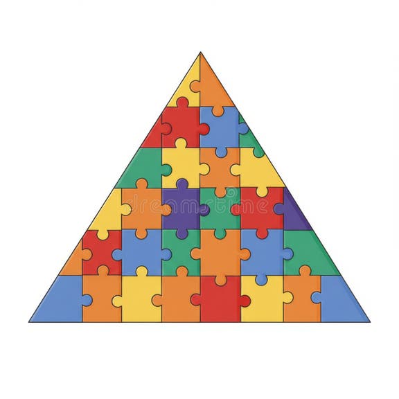 Colorful Triangle Jigsaw Puzzle Stock Illustration - Illustration of ...