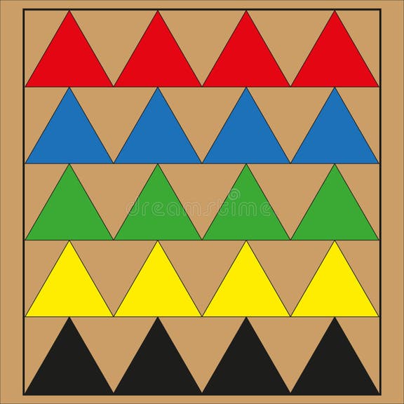 Colorful Triangle Pattern. Geometric Abstract Design. Symmetrical ...