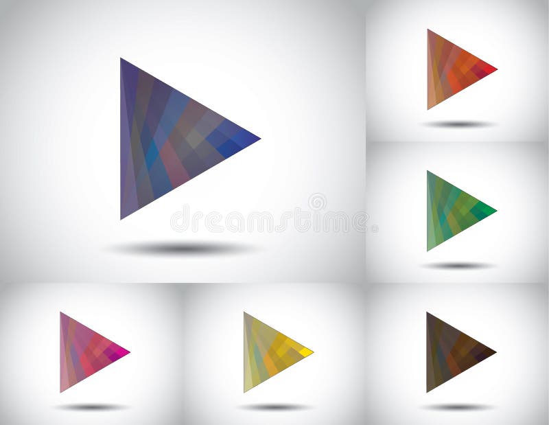 Triangle Play Stylish Logo Icon Stock Vector - Illustration of design ...