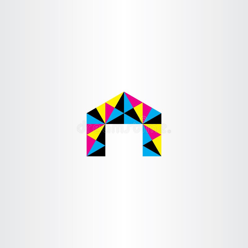 Colorful Triangle Polygon House Icon Vector Stock Vector - Illustration ...