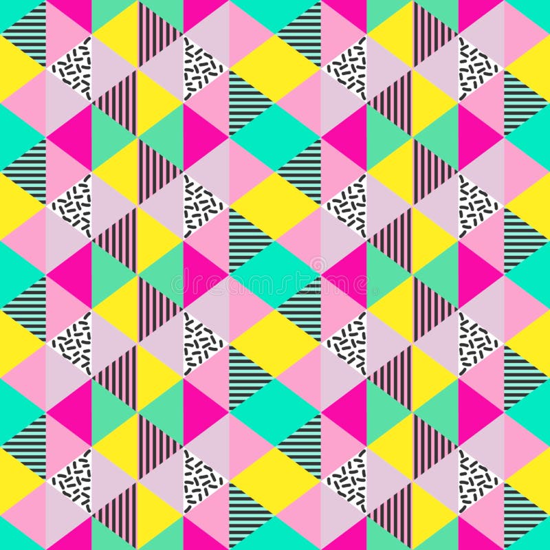 Colorful Triangle Seamless Pattern with Abstract Pastel Colors Vector ...