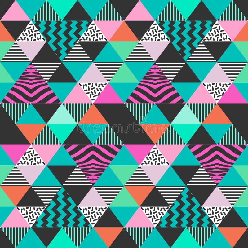 Colorful Triangle Seamless Pattern with Abstract Pastel Colors Vector ...
