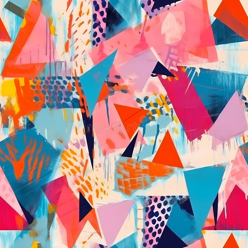 Colorful Triangle Seamless Pattern, a Colorful Art Piece with Triangles ...