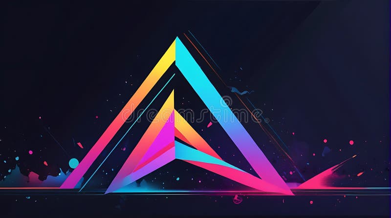 A Colorful Triangle with the Word Rainbow on it Stock Illustration ...