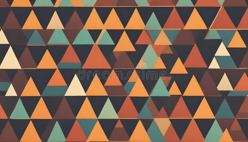 An Appealing Geometric Pattern Featuring Colorful Triangles Arranged ...