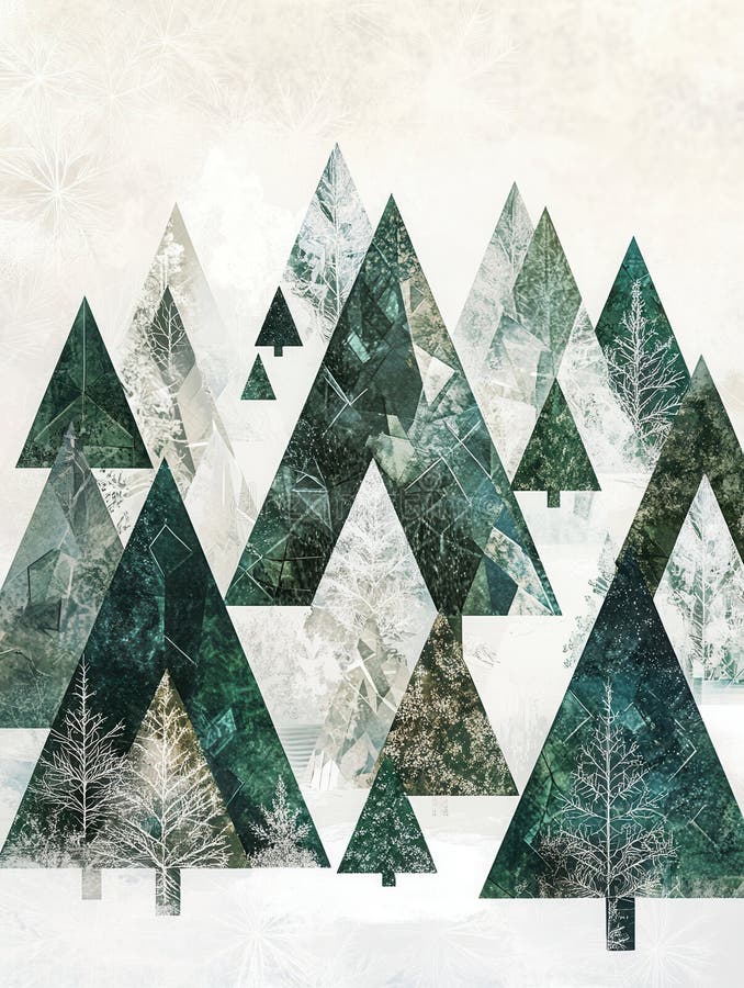 Colorful Triangles Create a Whimsical Representation of Christmas Trees ...