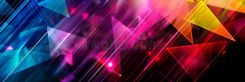 Colorful Triangles and Geometric Patterns on a Dark Background, Stock ... Colorful Triangles and Geometric Patterns on a Dark Background, Stock ...