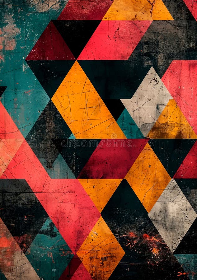 Colorful Triangles and Geometric Patterns on a Dark Background, Stock ... Colorful Triangles and Geometric Patterns on a Dark Background, Stock ...