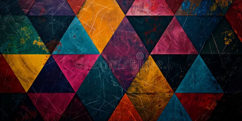 Colorful Triangles and Geometric Patterns on a Dark Background, Stock ... Colorful Triangles and Geometric Patterns on a Dark Background, Stock ...