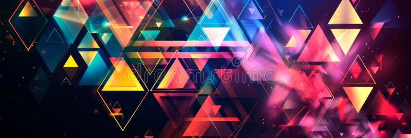 Colorful Triangles and Geometric Patterns on a Dark Background, Stock ... Colorful Triangles and Geometric Patterns on a Dark Background, Stock ...