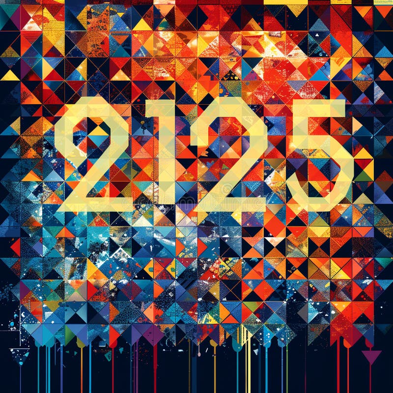 Bold Numbers and Vibrant Patterns in a Creative Digital Artwork for ...