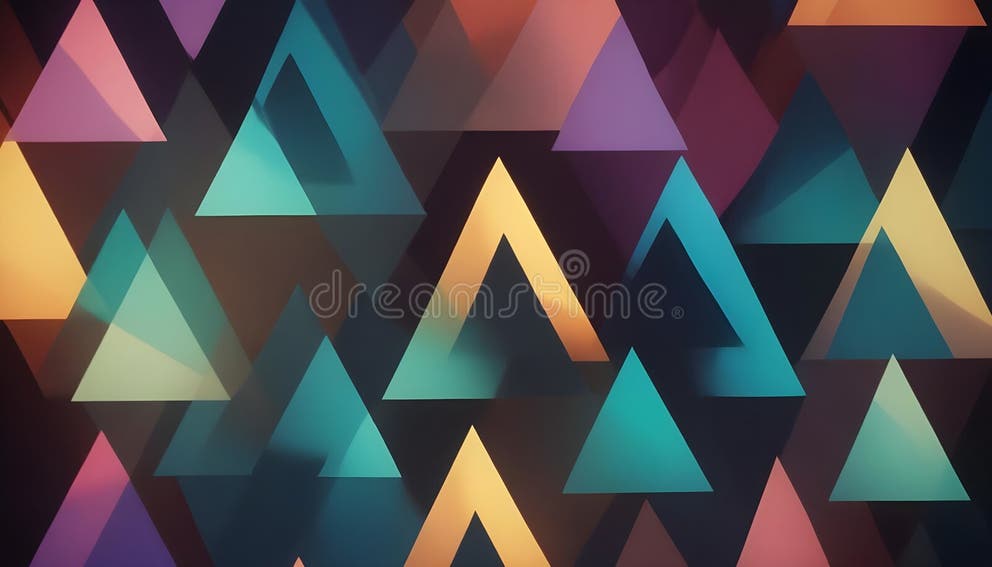 Colorful Triangles in Various Hues and Sizes Create a Dynamic and ...