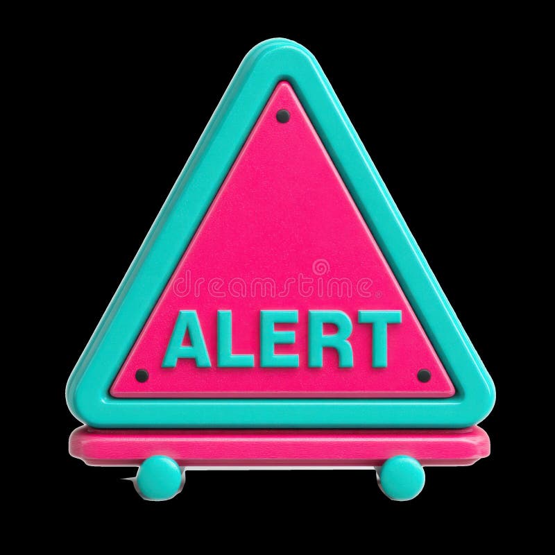 Colorful Triangular Alert Sign with Bold Letters on a White Background ...