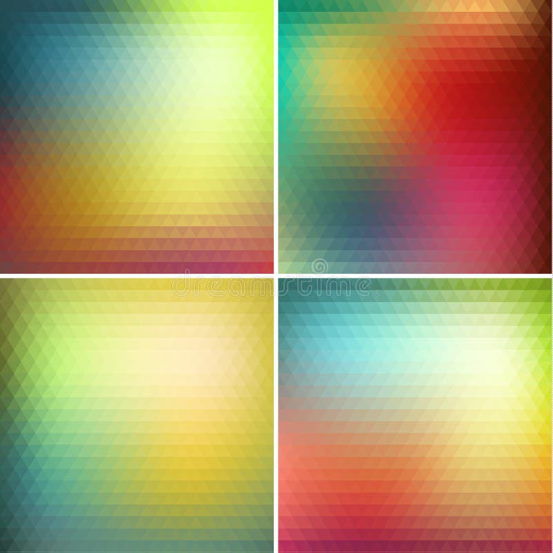 Colorful Triangular Backgrounds Set Stock Vector - Illustration of ...