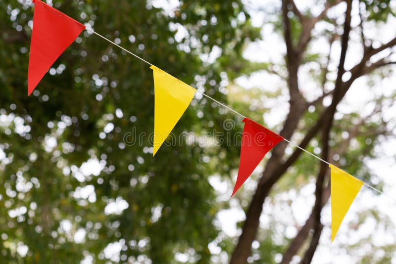 Triangular flags stock image. Image of cloudy, festival - 24126949
