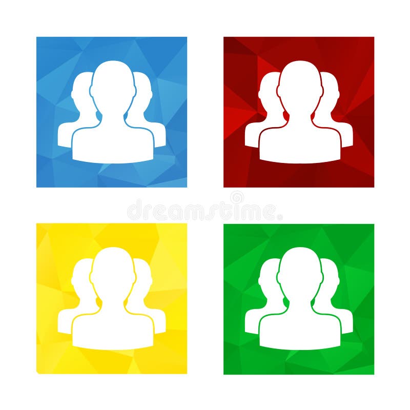 Low Polygonal Triagonal Button with Flat White Icon for Social P Stock ...