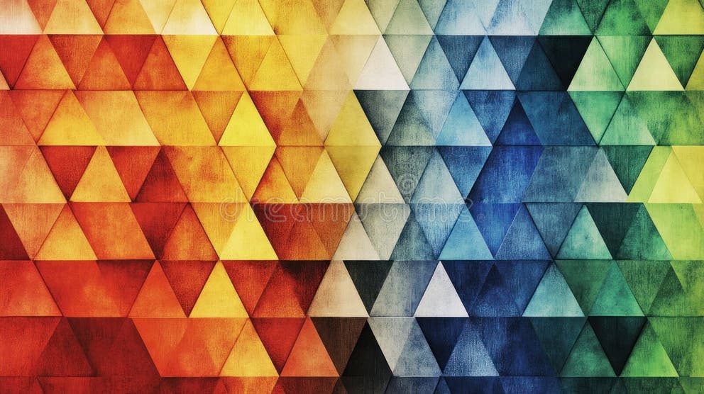 Colorful Triangular Patterns in Gradient Hues Stock Illustration ...