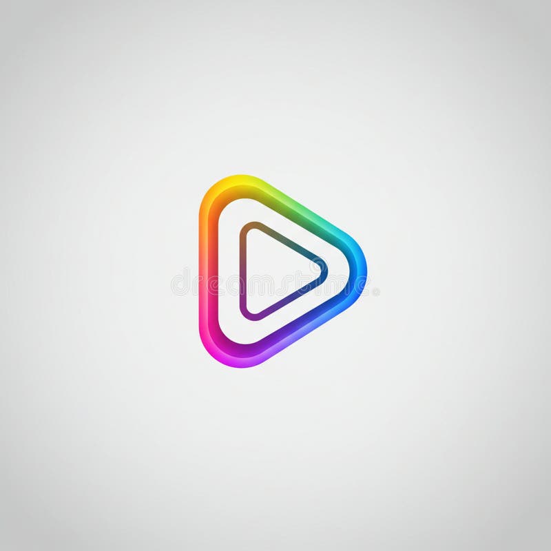 Colorful Triangular Play Button Logo with Rounded Edges, Comprised of ...