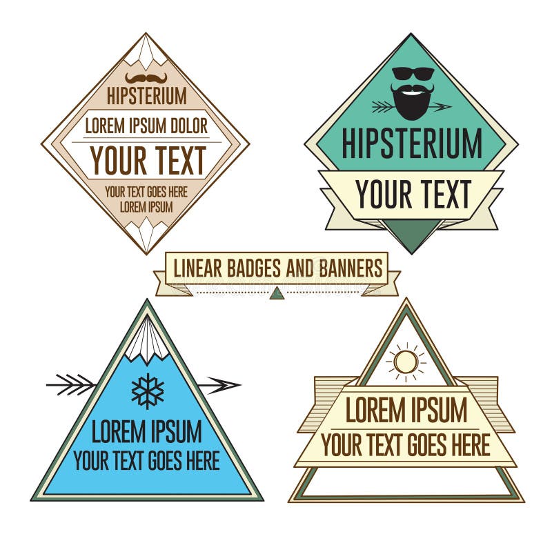 Colorful Triangular Vector Badges,emblems,labels and Items Set Stock ...