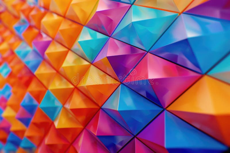 Colorful Triangular Wall Pattern Stock Illustration - Illustration of ...