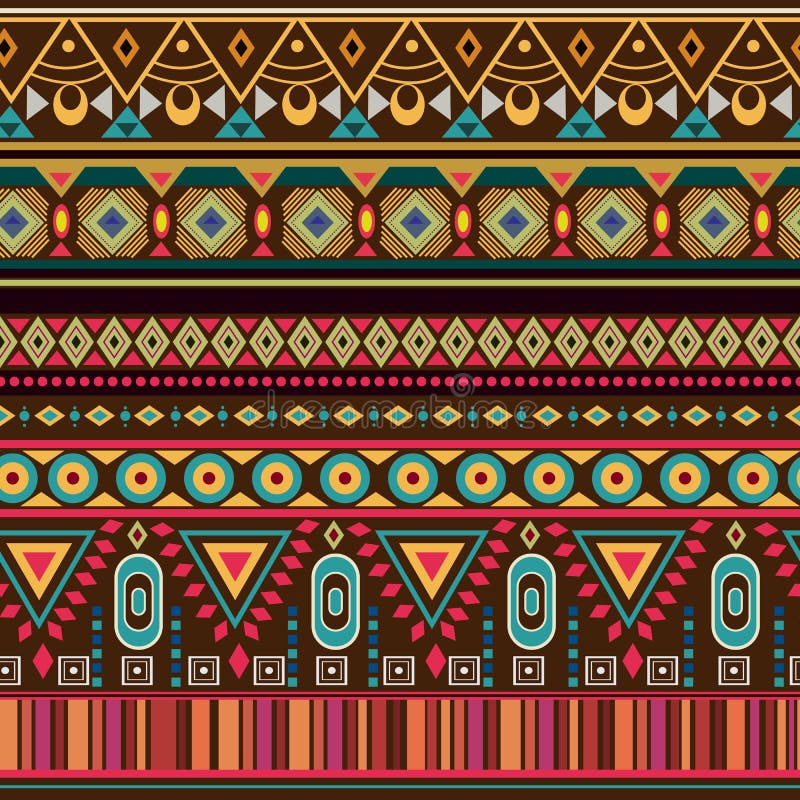 Colorful Tribal Geometric Aztec Seamless Pattern Stock Vector ...
