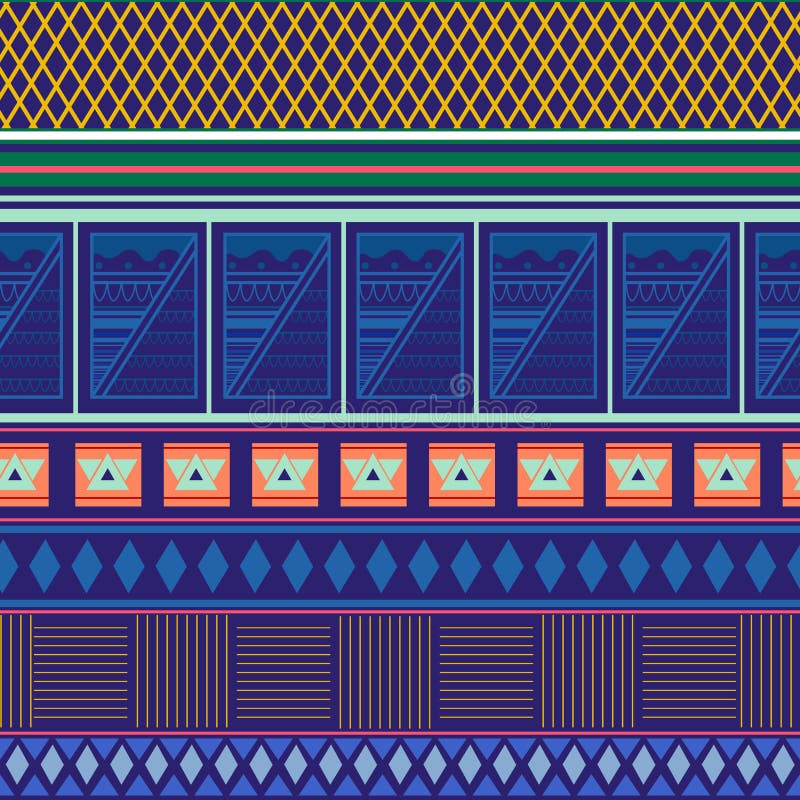 Colorful Tribal Geometric Aztec Seamless Pattern Stock Vector ...
