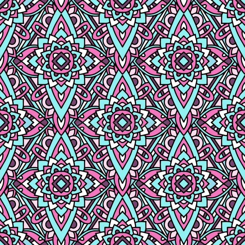 Colorful Tribal Native Pattern, Outline Style Stock Vector ...