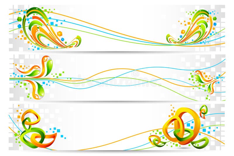 Colorful Tricolor Banner stock vector. Illustration of editable - 22654617