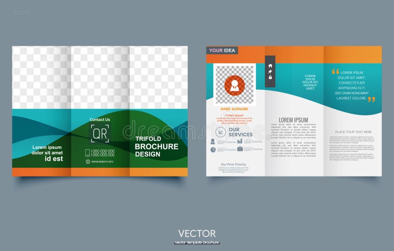 Colorful Trifold Booklet. Leaflet Template. Vector Graphics. Stock Vector - Illustration of ...
