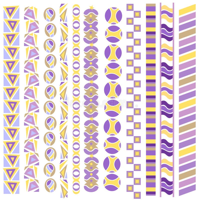 Colorful trim collection stock illustration. Illustration of stripes ...