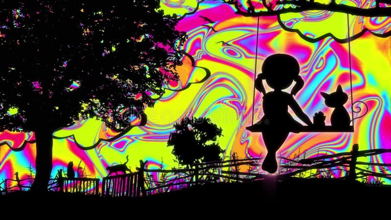 Colorful Trippy Psychedelic Landscape - Loop Abstract Fantasy Illusion ...