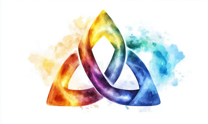 Colorful Triquetra Symbol Representing Unity, Interconnection, and ...
