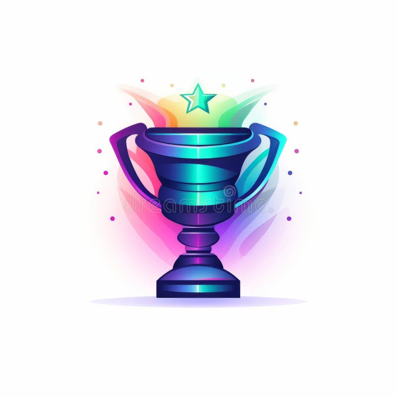 A Colorful Trophy Cup with a Star on Top Stock Illustration ...