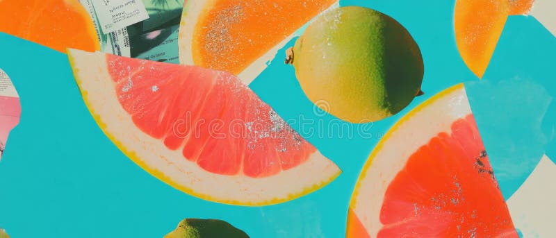 Colorful Tropical Fruit Collage with a Playful and Professional Touch ...