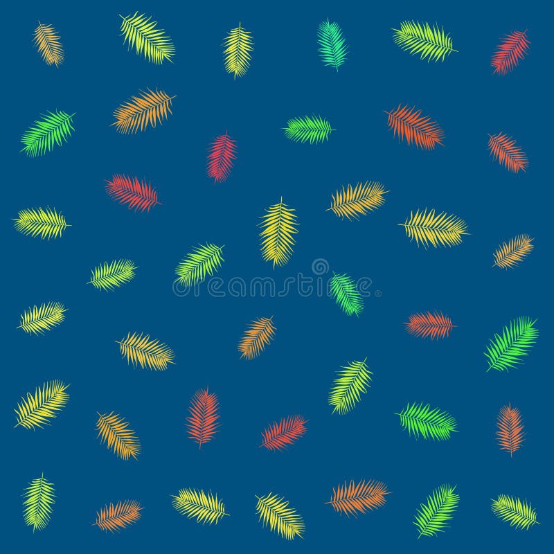 Colorful Tropical Palm Leaves on Blue Background Stock Vector ... Colorful Tropical Palm Leaves on Blue Background Stock Vector ...
