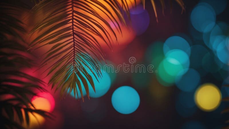 Colorful Tropical Palm Leaves with Neon Lighting. Stock Photo - Image ... Colorful Tropical Palm Leaves with Neon Lighting. Stock Photo - Image ...