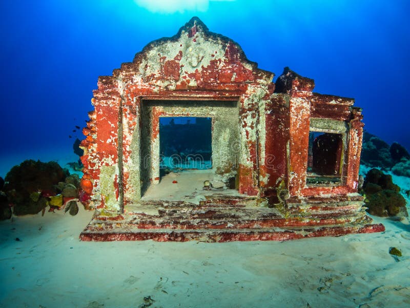 Colorful Tropical Reef in the Red Sea with Abandoned Temple Stock ...