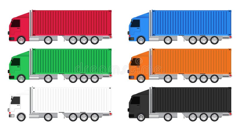 Colorful Truck Cargo Container Vector Stock Vector - Illustration of ...