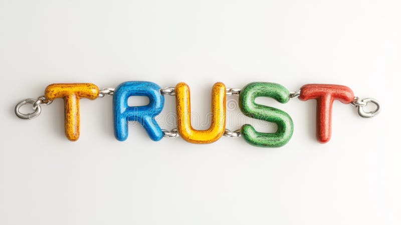Colorful TRUST Chain Links Symbolizing Bonding, Unity, and Reliability ...