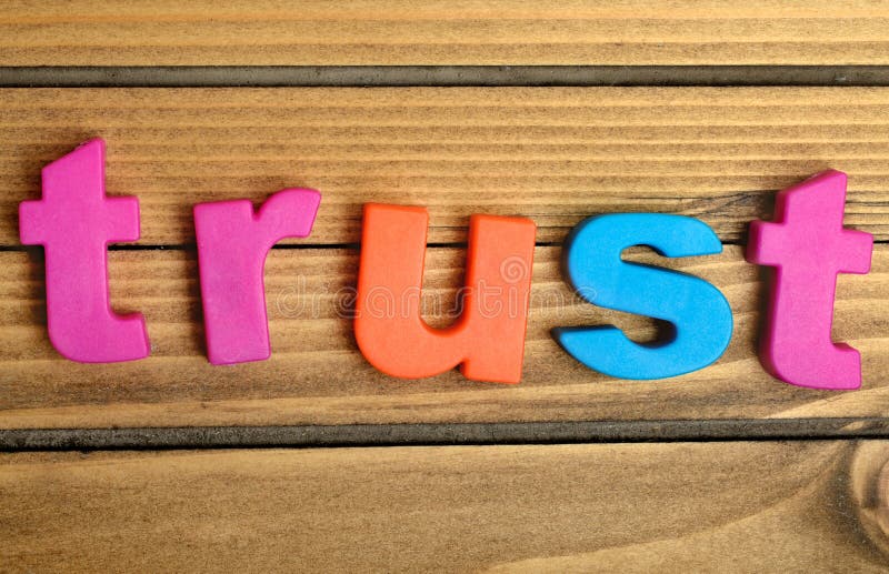 Colorful Trust Word on Table Stock Photo - Image of education ...