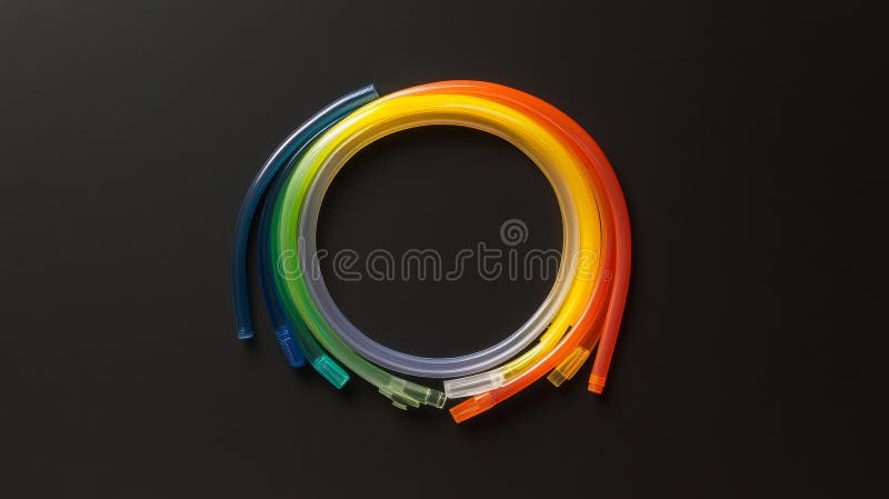 Colorful Tubes Arranged in a Circle Vibrant Flexible Tubes Form a ...