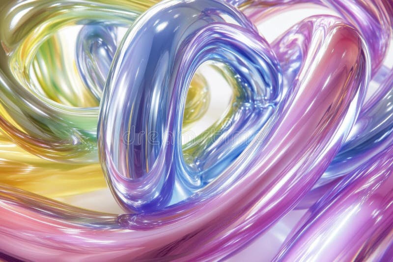 Colorful Tubes Intertwine in Abstract Pattern with Light Effect ...