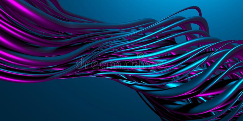 Colorful Tubes Metallic Wavy Background Stock Illustration ...