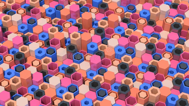 Colorful Tubes Pattern. Abstract Illustration, 3d Render Stock ...