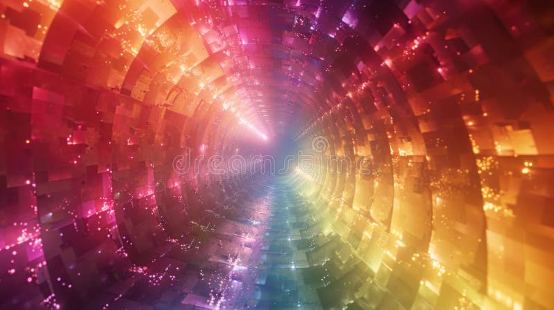 A Colorful Tunnel with a Bright Light in the Middle, AI Stock ...
