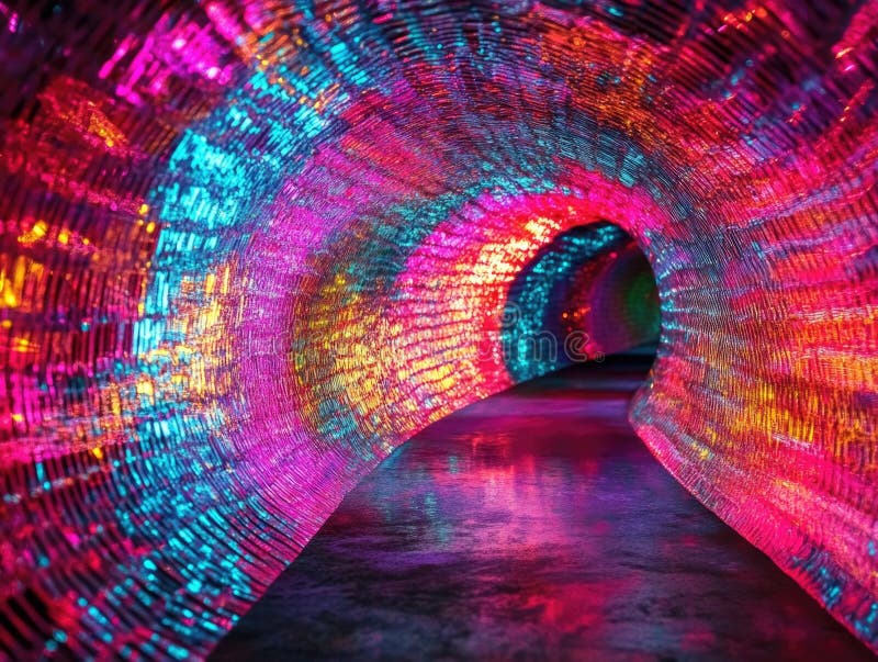 Colorful Tunnel Lights stock photo. Image of glow, music - 378088916
